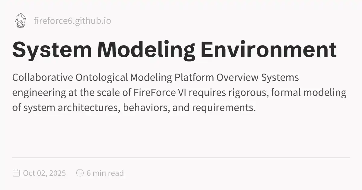 System Modeling Environment